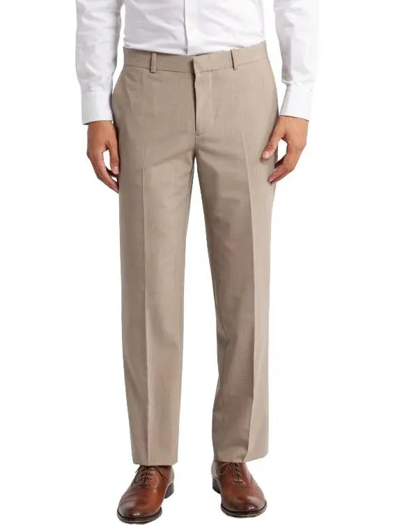 Nordstrom Henrik Trim Fit Stretch Wool Suit Pants - Brown Taupe