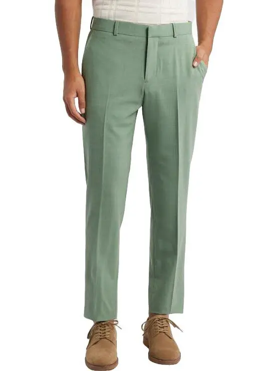 Nordstrom Henrik Trim Fit Stretch Wool Suit Pants - Green Iceberg