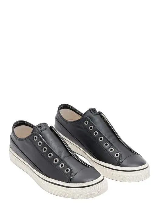 John Varvatos Laceless Low Top Sneaker - Black
