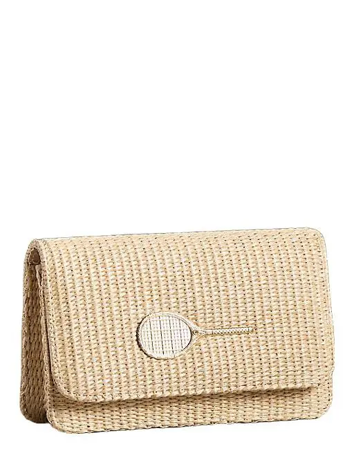 LISI LERCH Foldover Straw Clutch - Tennis