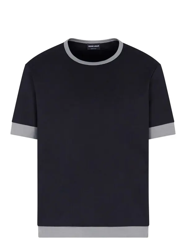 Giorgio Armani Organic Cotton Jersey Crew-neck T-shirt - Black