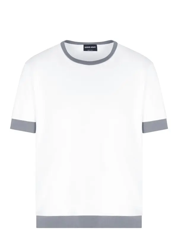 Giorgio Armani Organic Cotton Jersey Crew-neck T-shirt - White