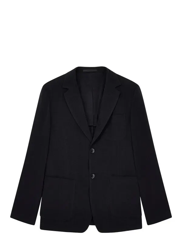 Giorgio Armani Single-breasted Jacquard Cupro Jacket - Black