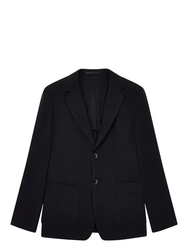 Giorgio Armani Single-breasted Jacquard Cupro Jacket - Black