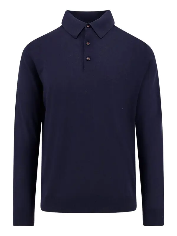 Kiton Wool Polo Shirt - Blue