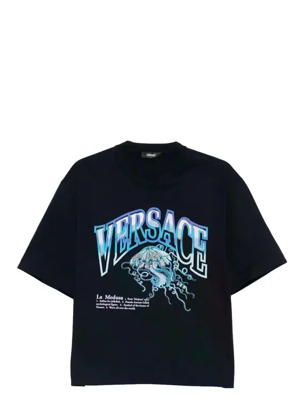 Versace Logo-print T-shirt - Blue
