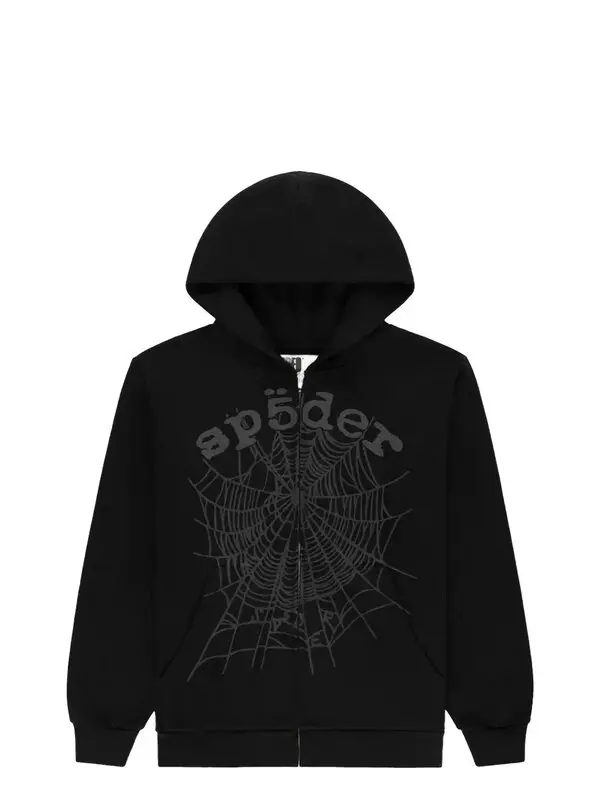 SP5DER Og Web V2 Phantom Zip-up Hoodie - Black