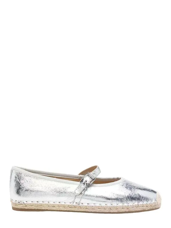 Michael Kors Leather Espadrilles - Silver