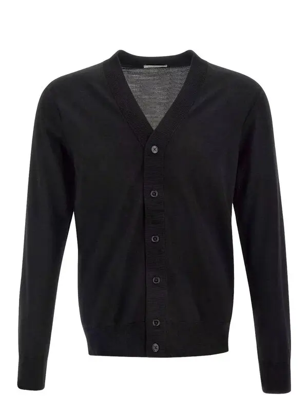 PAOLO PECORA Wool Cardigan - Black