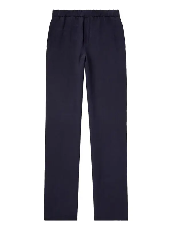 Loro Piana Maryln Straight-leg Linen And Silk-blend Trousers - Blue