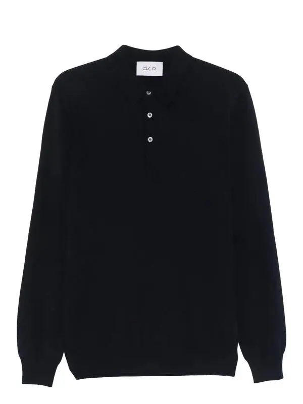 D4.0 Fine-knit Polo Shirt - Blue