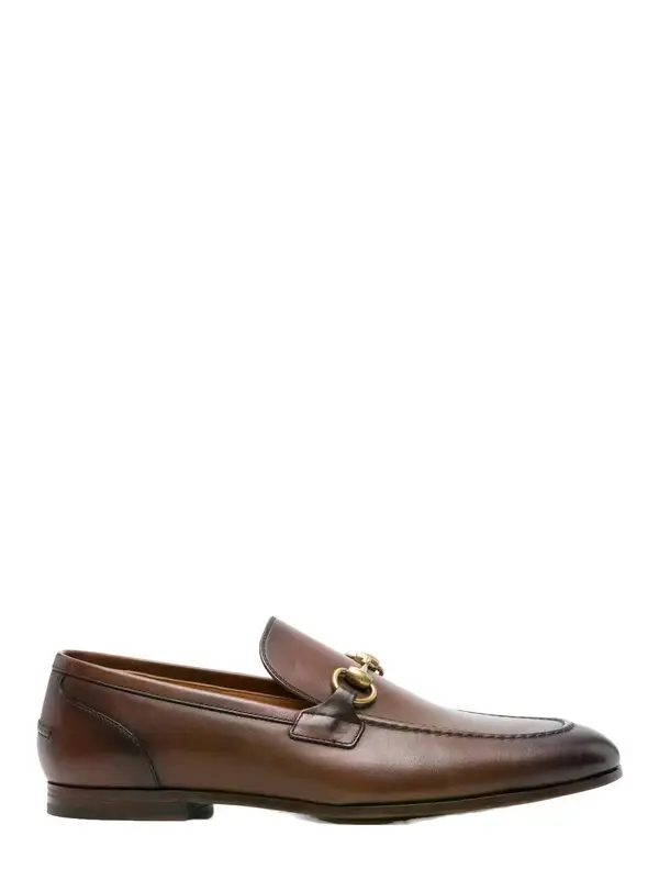 Gucci Jordaan Leather Loafers - Brown