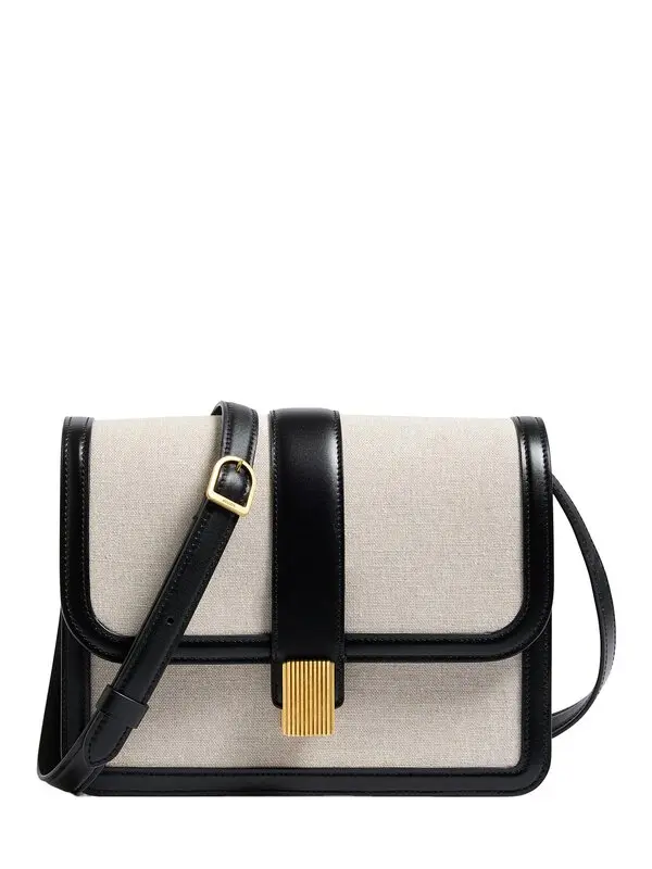 Khaite Blake Canvas Crossbody Bag - Black