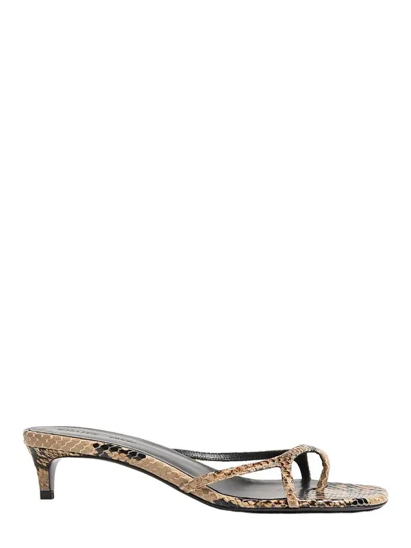 Khaite Mila Leather Heeled Sandal - Taupe