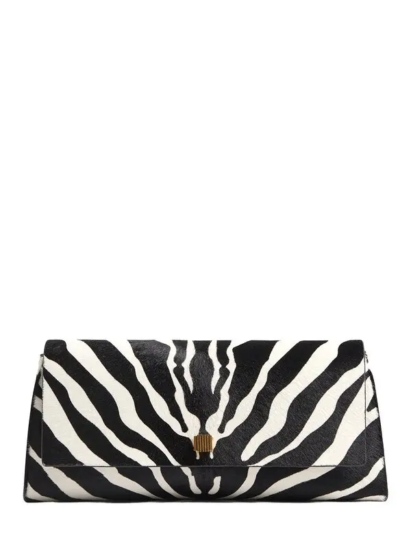 Khaite Audrey Zebra-print Clutch - Animal