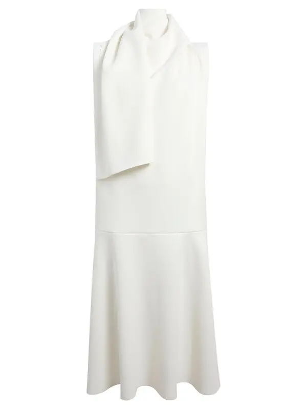 Khaite Loell Draped Crepe-satin Midi Dress - White