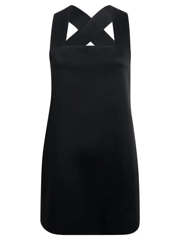 Khaite Mella Crepe-satin Mini Dress - Black