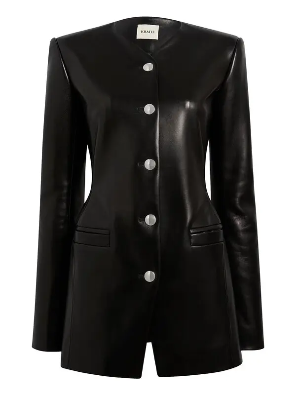 Khaite Naran Leather Jacket - Black