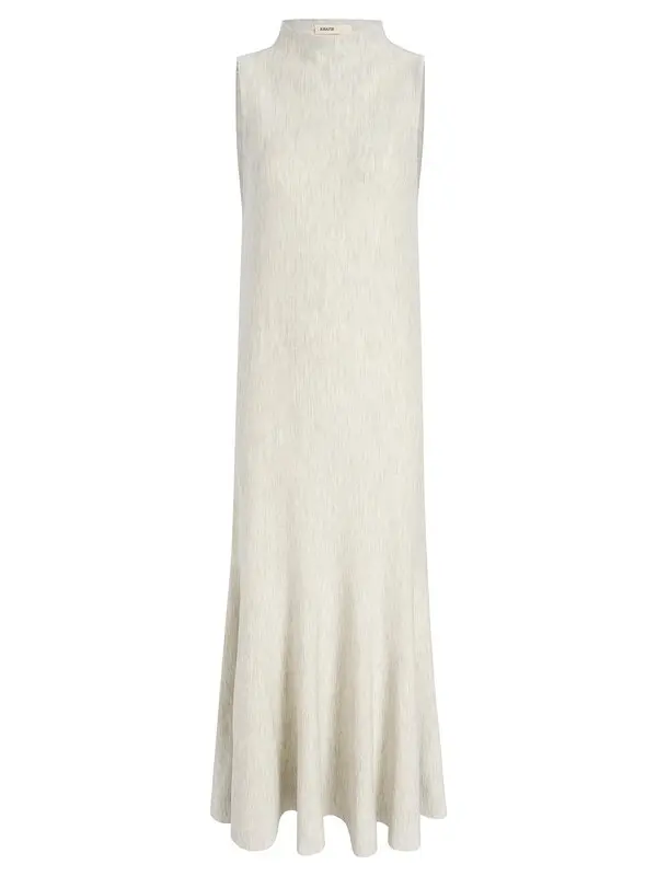 Khaite Margo Merino Wool Maxi Dress - Light Grey