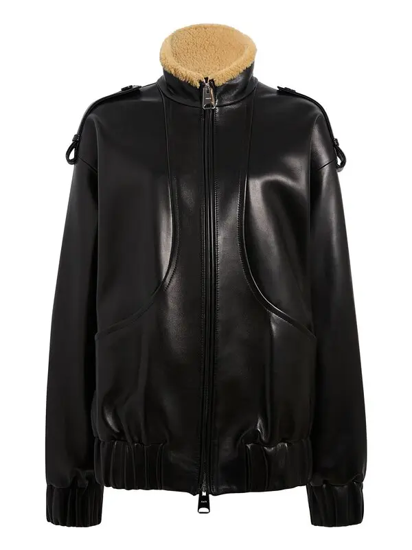 Khaite Sigi Relaxed Plongé Leather Jacket - Black