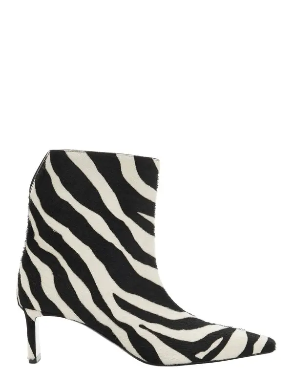 Khaite Ona Calf Hair Ankle Boots - Black,white