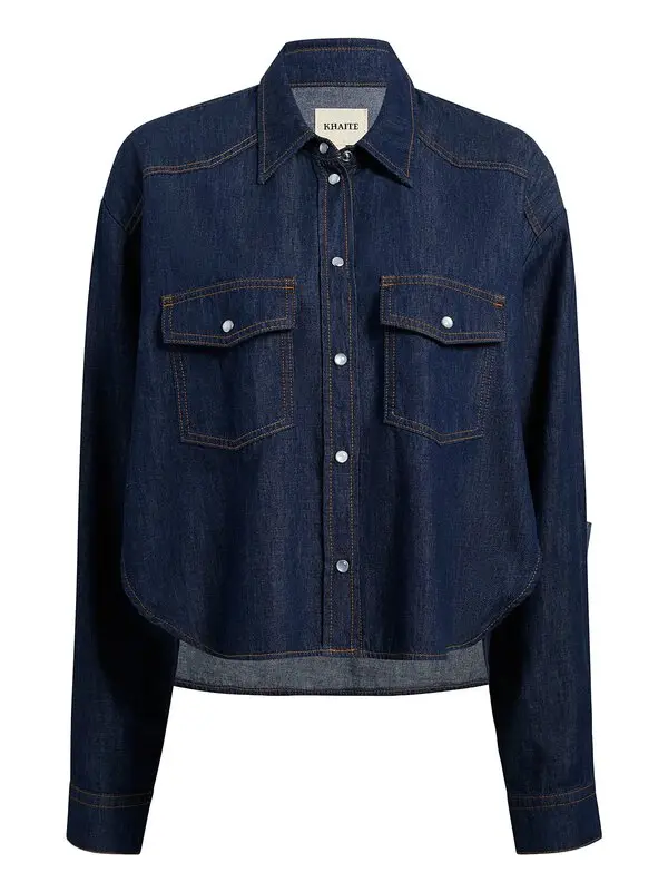 Khaite Grenon Chambray Shirt - Dark Wash