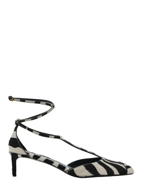 Khaite Mia Calf Hair Pumps - Black,white