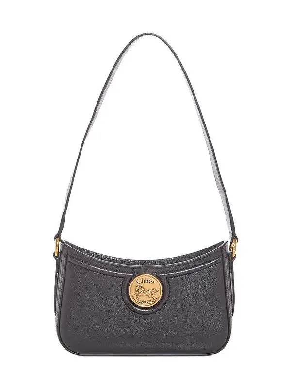 Chloé Horse Medal Mini Leather Shoulder Bag - Black