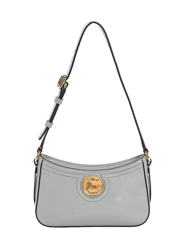 Chloé Medallion Mini Leather Shoulder Bag - Bluish Green