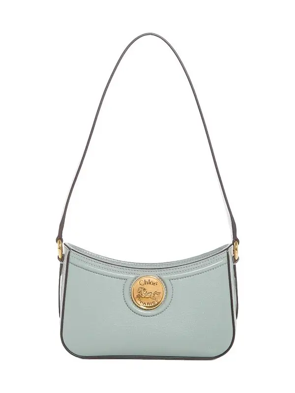 Chloé Medallion Mini Leather Shoulder Bag - Bluish Green