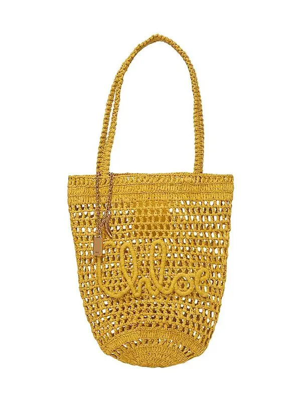 Chloé Small Raffia Tote - Citronelle