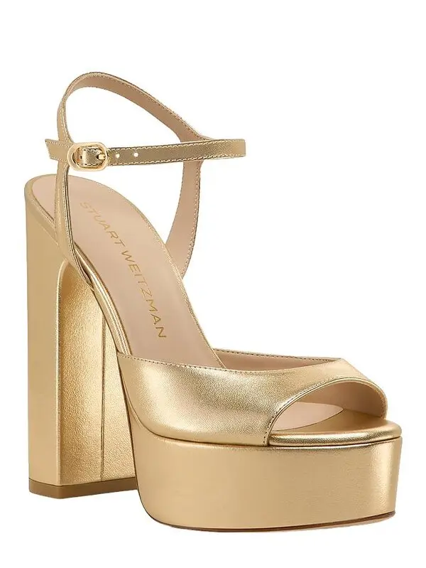 STUART WEITZMAN Dayna Platform Sandals - Golden