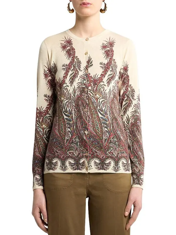 Etro Silk And Cashmere Cardigan - Print On W