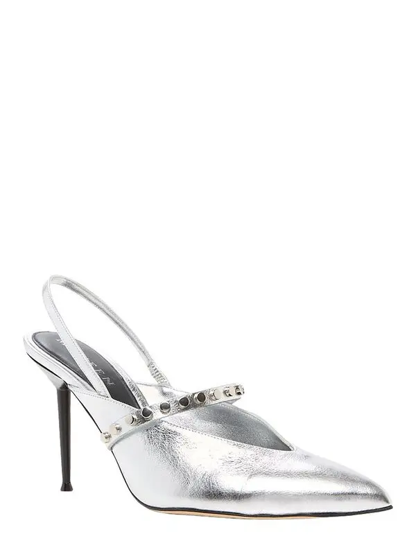 Alexander McQueen Leather Slingback Pumps - Cloud/ivory