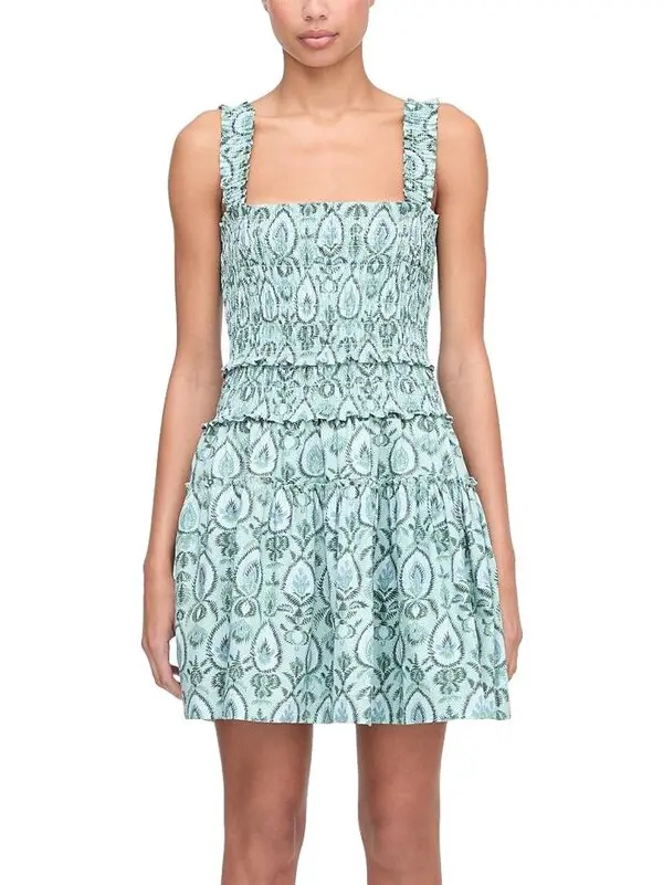 Hill House Home The Azalea Mini Nap Dress - Green Palm Ikat