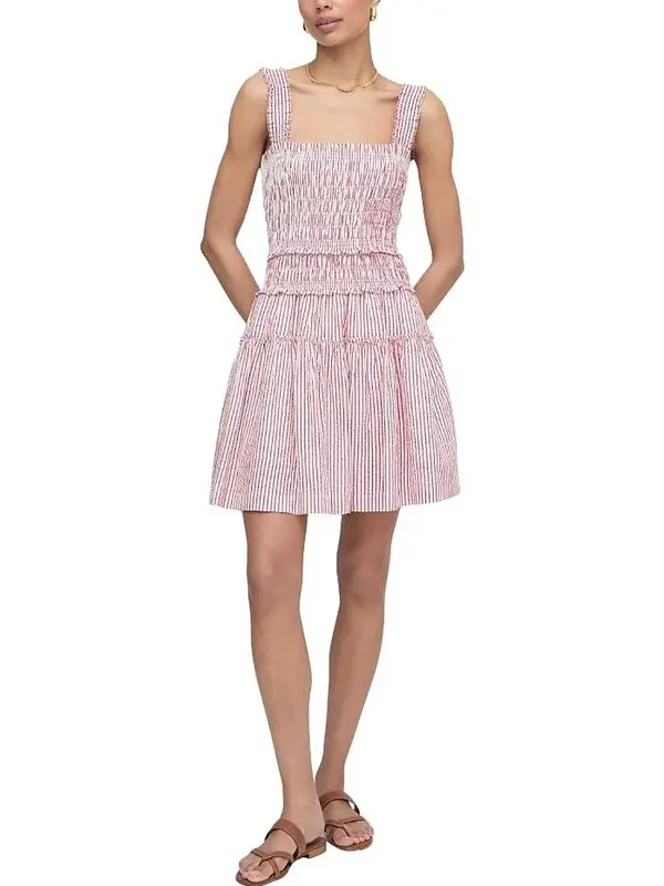 Hill House Home The Azalea Mini Nap Dress - Red Ticking Stripe