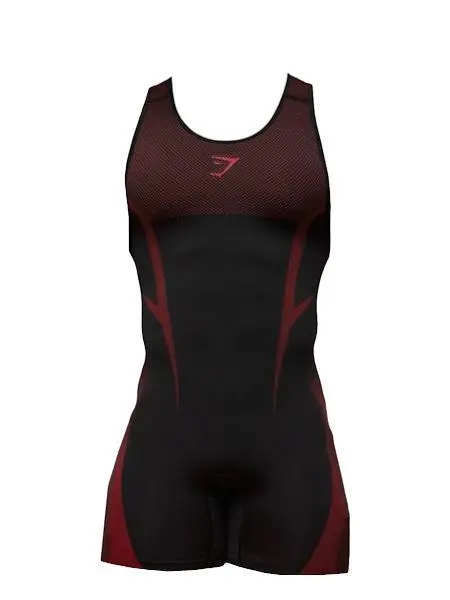 GYMSHARK Onyx 5.0 Seamless Singlet With Backpack - Black/carmine Red