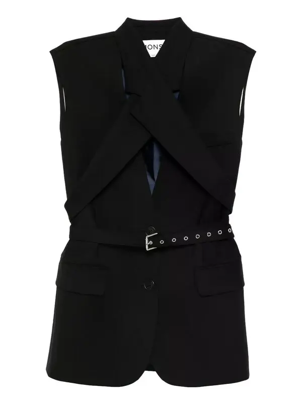 Monse Belted Gilet - Black