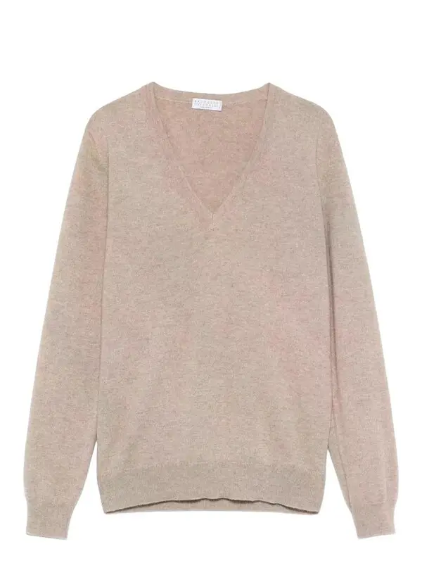Brunello Cucinelli Cashmere V-neck Sweater - Neutrals