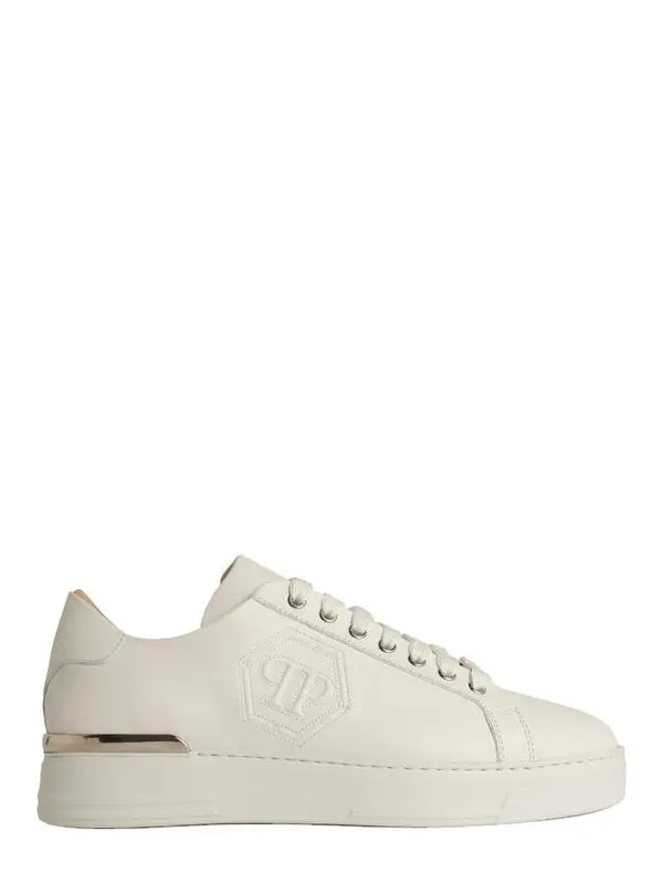 Philipp Plein Hexagon Leather Sneakers - White