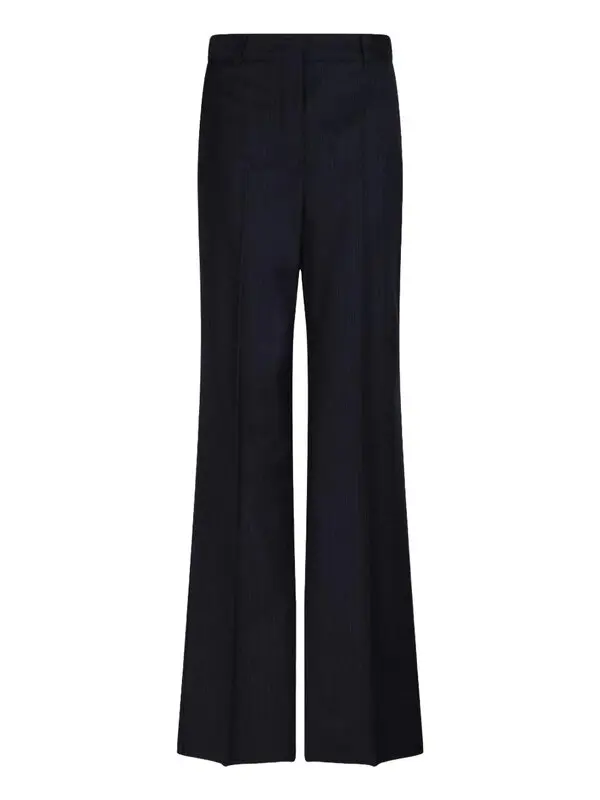 Max Mara Pinstriped Palazzo Trousers - Blue