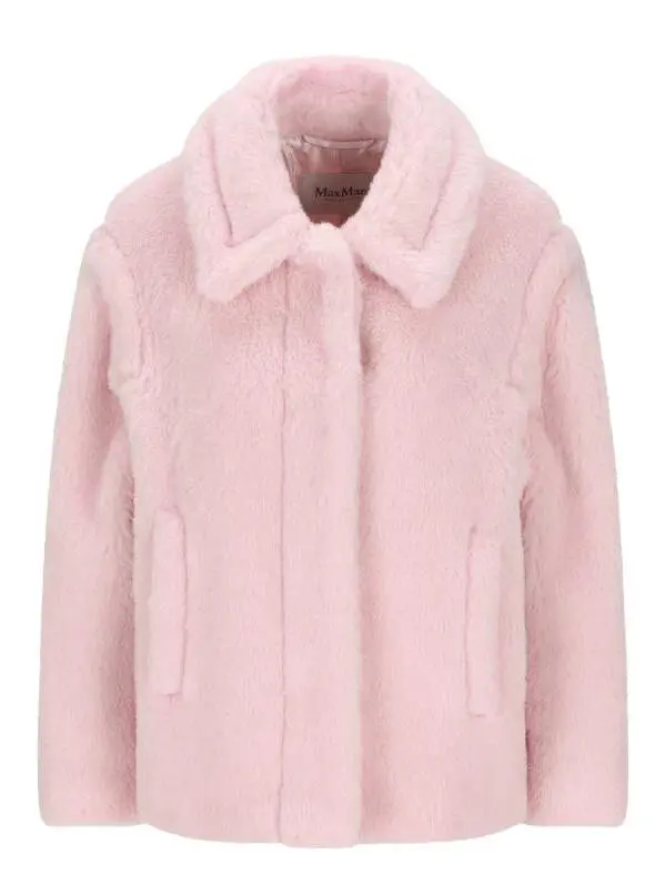 Max Mara Teddy Fabric Coat - Pink