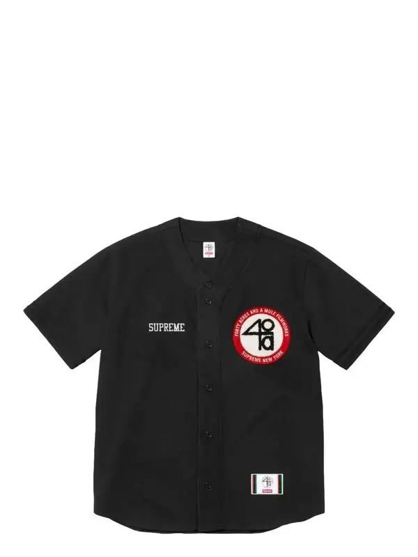 Supreme X 40 Acres Twill Ss25 Baseball Jersey - Black