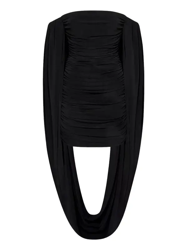 MONOT Draped Ruched Top - Black