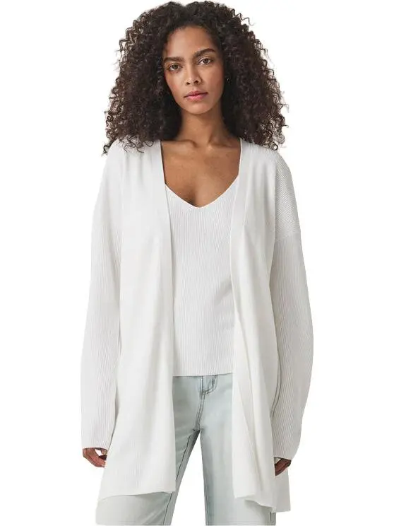 Splendid Octavia Open Front Long Cardigan - White