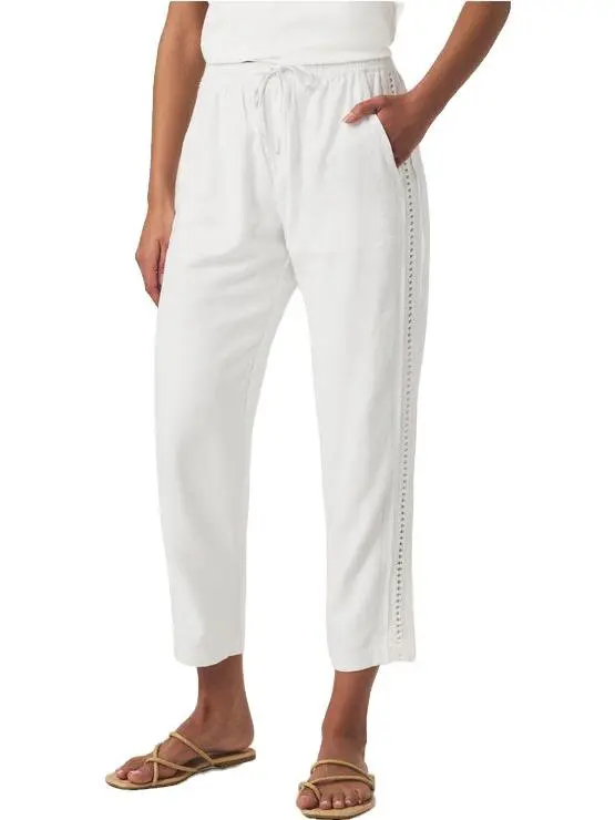 Splendid Angie Crochet Straight Leg Pant - White