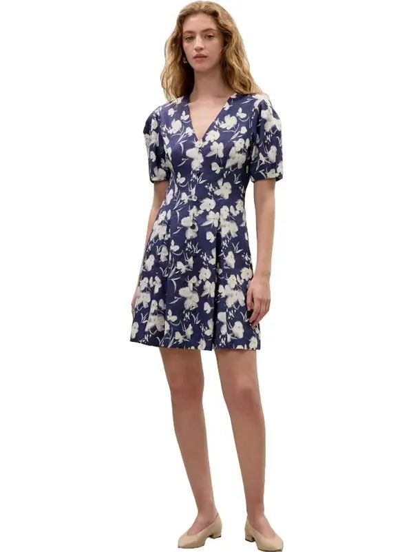 Rebecca Taylor Bea Linen Mini Dress - Navy