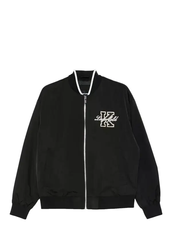 Karl Lagerfeld Zip-up Bomber Jacket - Black