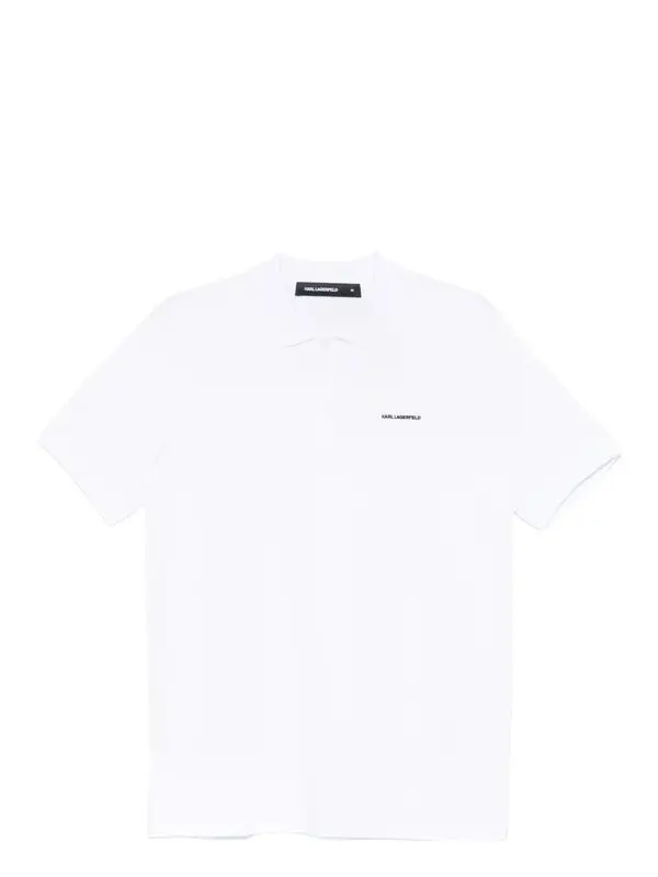Karl Lagerfeld Embroidered-logo Polo Shirt - White