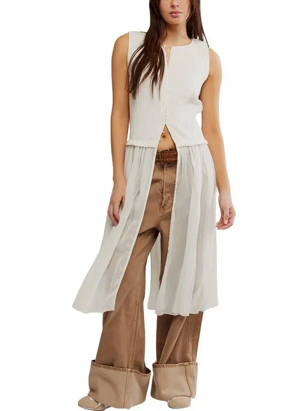 Free People Twice As Nice Sleeveless Maxi Top - Ivory